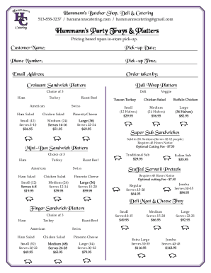 Fillable Online Party Tray Order Form.pdf Fax Email Print - pdfFiller