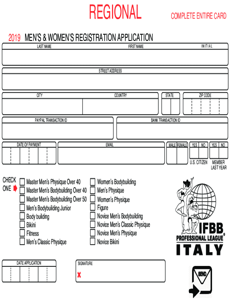 Fillable Online REGIONAL FORM 2019 Fax Email Print - pdfFiller