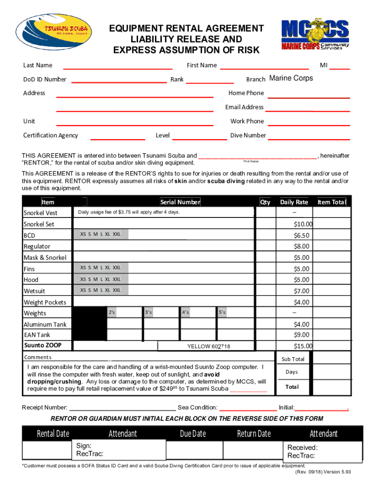 Fillable Online Rental Agreementv593 Fax Email Print - pdfFiller