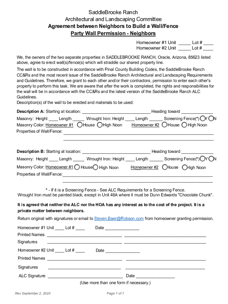 Fillable Online Party Wall Permission - Neighbors Sample 2020-08-29.pdf ...