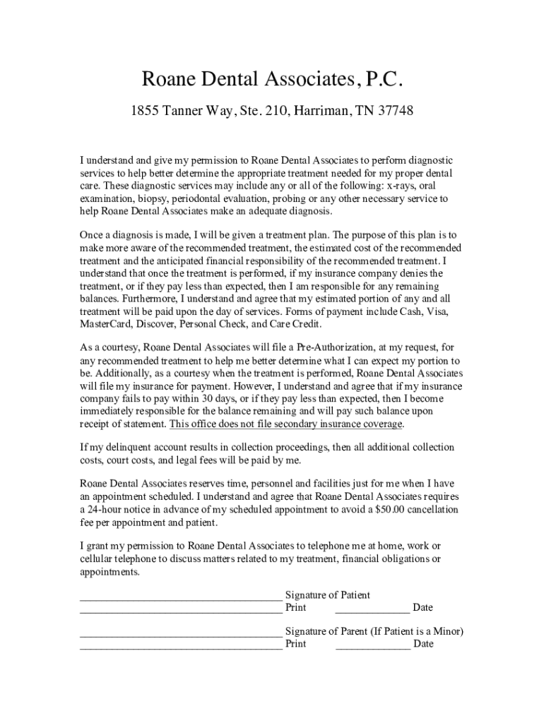 Fillable Online RDA Practice Policies Form.doc Fax Email Print - pdfFiller