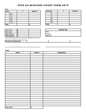 Fillable Online 2019 Missions Count Form Fax Email Print - pdfFiller