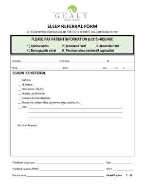 Fillable Online SLEEP STUDY ORDER FORM - Sleep Centers of Texas Fax ...
