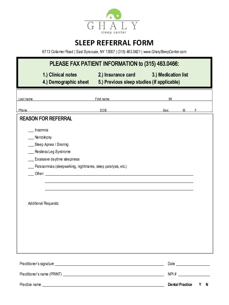 Fillable Online SLEEP STUDY ORDER FORM - Sleep Centers of Texas Fax ...