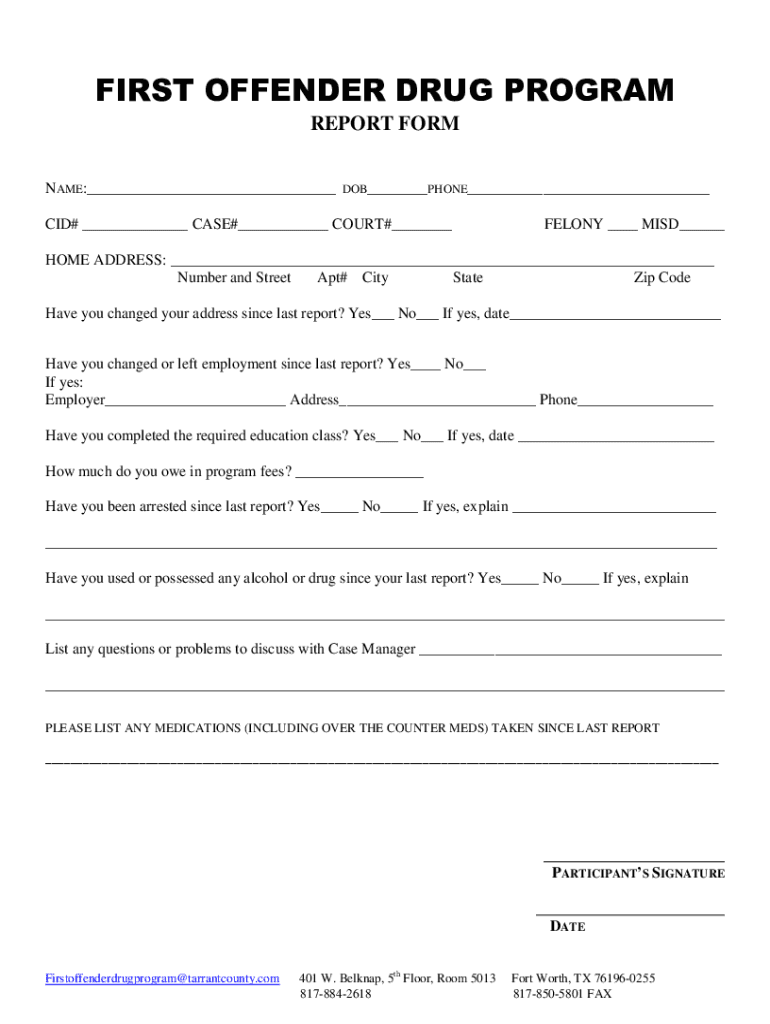 Fillable Online REPORT / DRUG SCREEN FORM Fax Email Print - pdfFiller