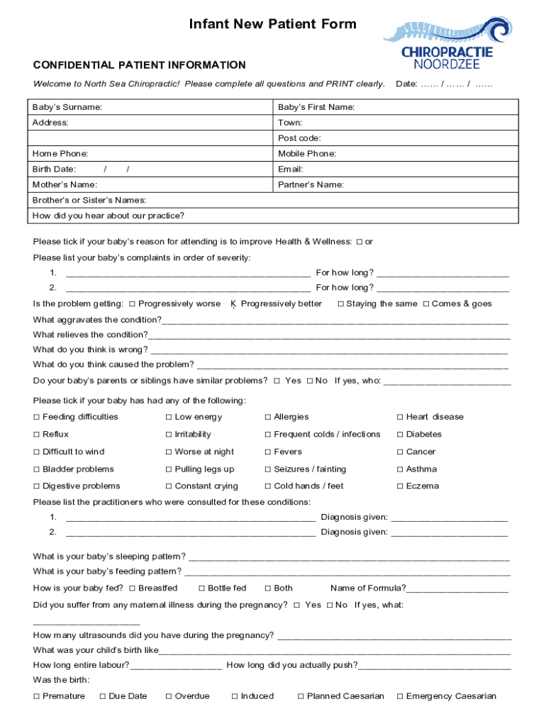 Fillable Online Infants New Patient Form Fax Email Print - pdfFiller