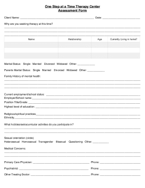 Fillable Online Client Assessment: Getting to know your Client Fax ...