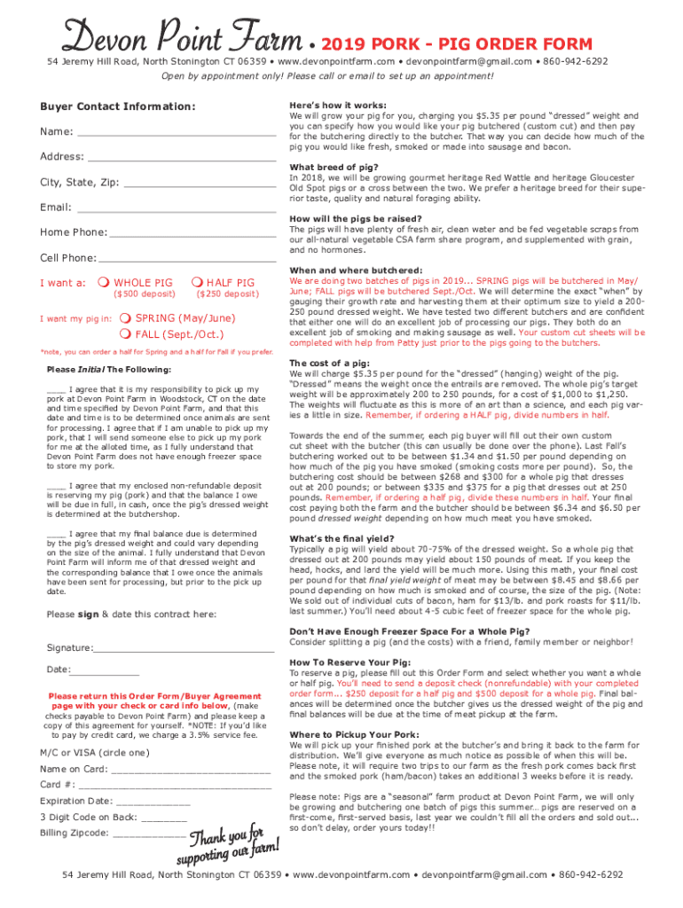 Fillable Online Devon Point Farm Fax Email Print - pdfFiller
