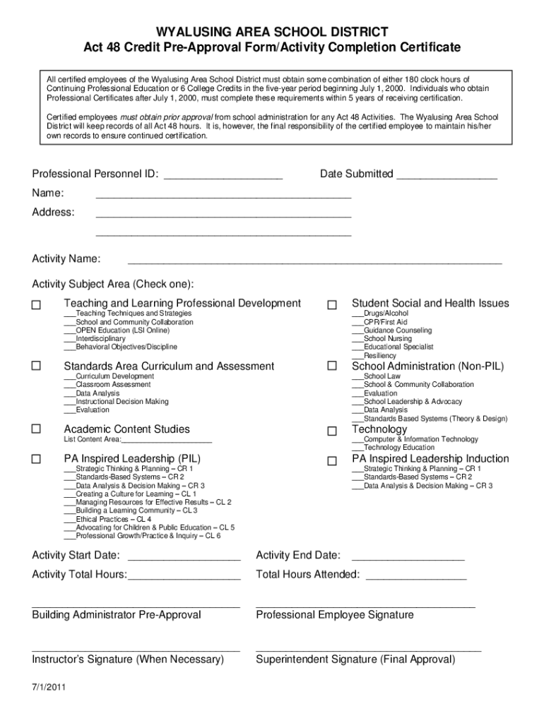 Fillable Online FORM-Activity Approval 07012011 subcategories Fax Email ...
