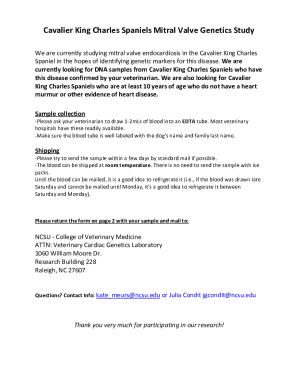 Fillable Online cvm ncsu Mitral Valve Disease and the Cavalier King ...