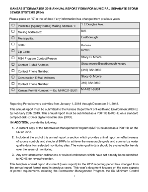 Fillable Online KANSAS STORMWATER 2020 ANNUAL REPORT FORM FOR MUNICIPAL ...