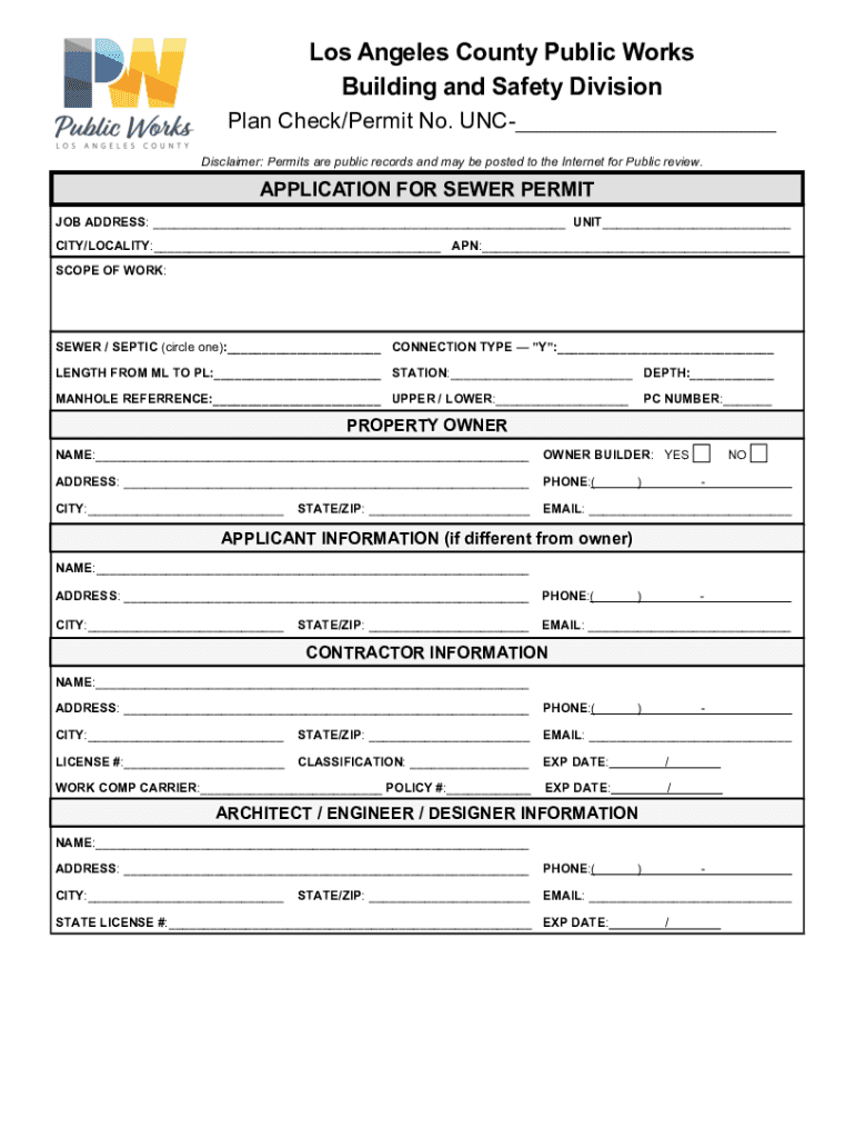 Fillable Online dpw lacounty JOB ADDRESS: UNIT Fax Email Print - pdfFiller