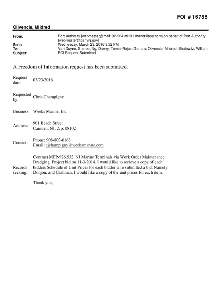 Fillable Online FOI Request Submitted Fax Email Print - pdfFiller