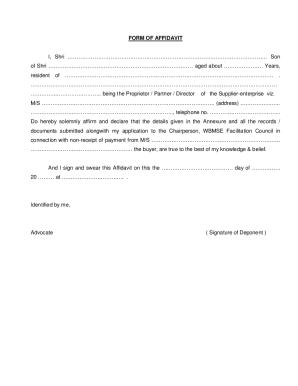 Fillable Online FORM - VII (AFFIDAVIT TO BE FURNISHED BY TRANSFERER FOR ...