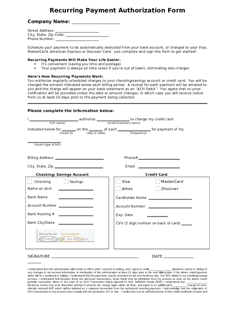 Free Recurring Credit Card Authorization - WordPDF ...Free Recurring ...