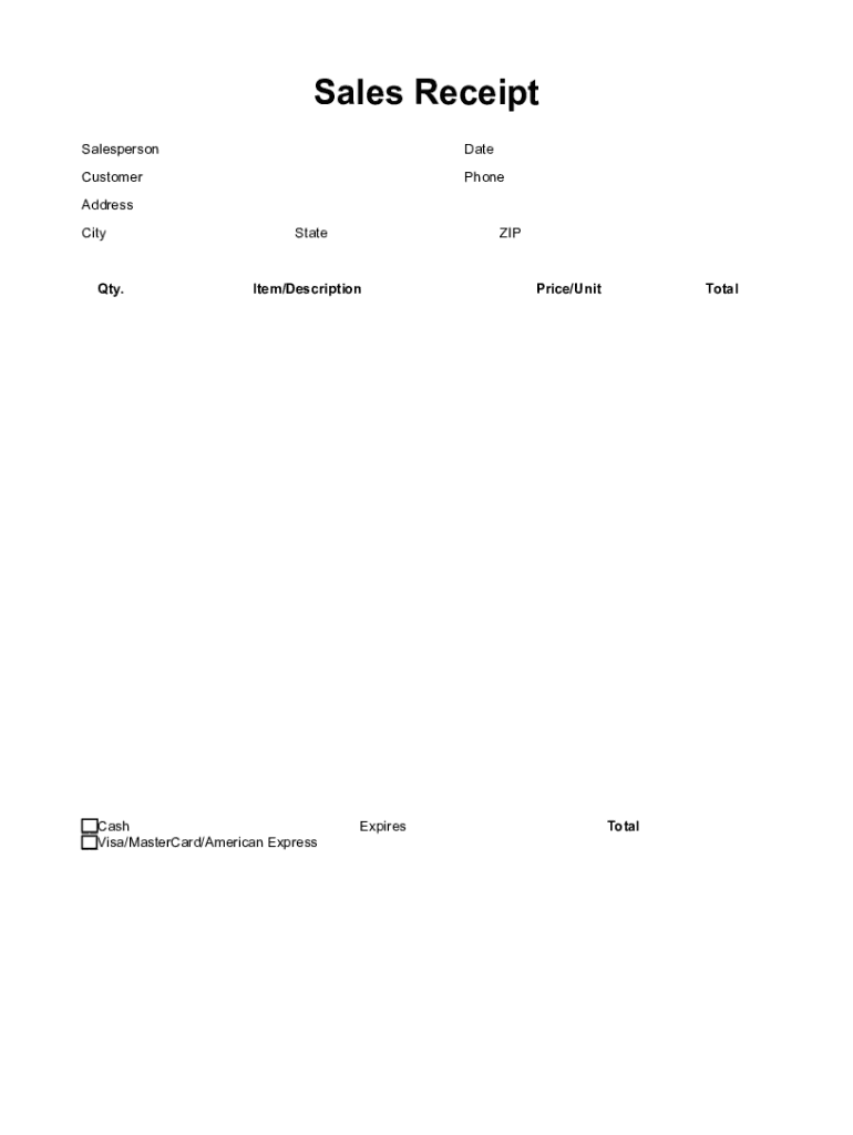 Fillable Online Sales receipt templates: the easy way to write sales ...