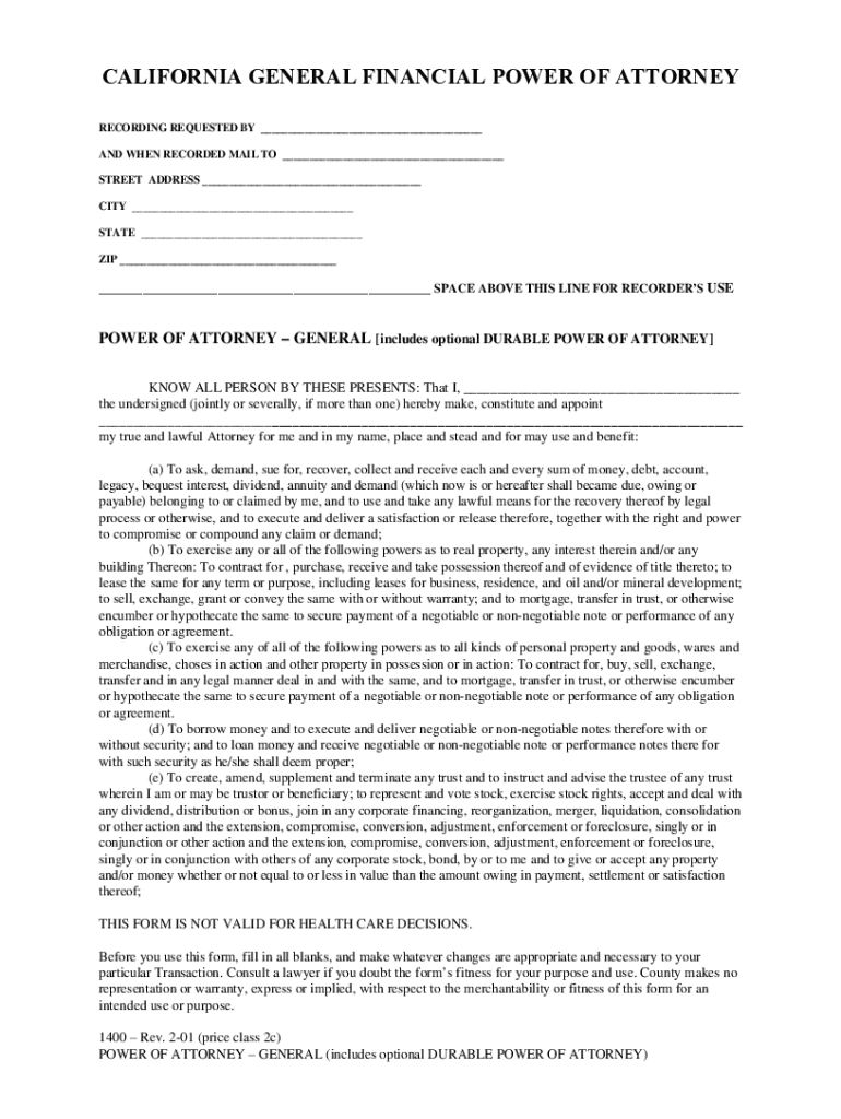 Fillable Online General Power Of Attorney Form 2 PDF - PDF Formate ...