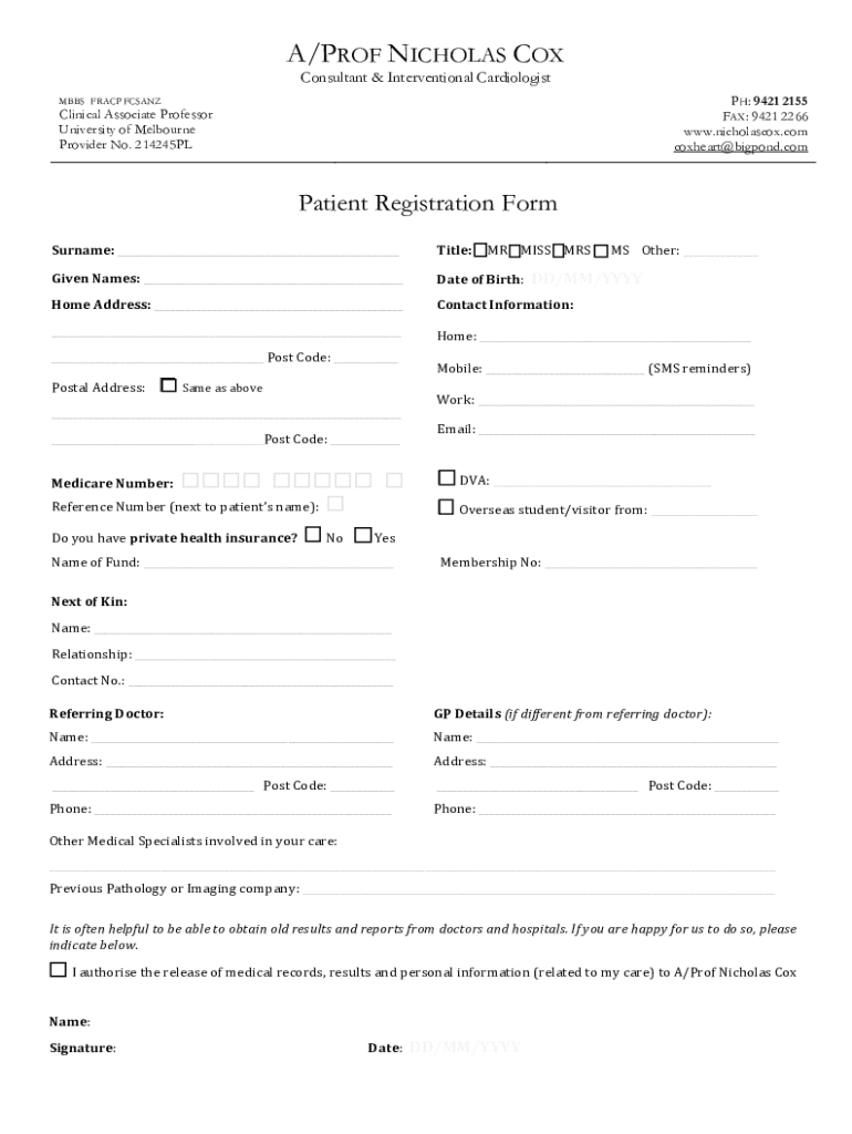 Fillable Online Patient Pre-Registration Form (PDF) - Banner Health ...