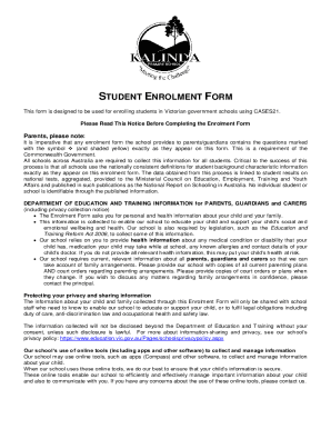 Fillable Online 11+ Student Enrollment Form Templates PDFDOCFree ...