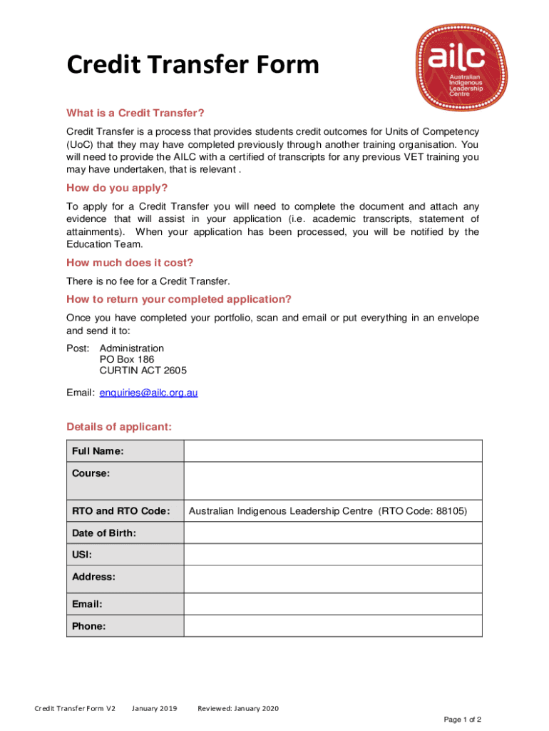 Fillable Online ailc org Recognition of Prior Learning (RPL) and Credit ...