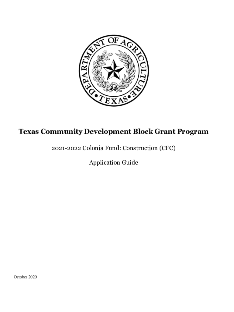 Fillable Online Community Development Block Grant (CDBG) Program (Texas ...