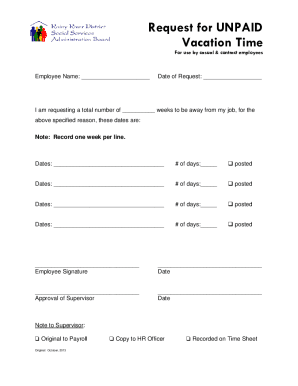 Fillable Online Request for UNPAID Fax Email Print - pdfFiller