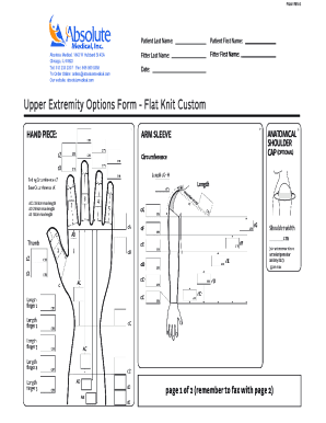 Fillable Online lymphology measuring for custom-made flat-knit upper ...