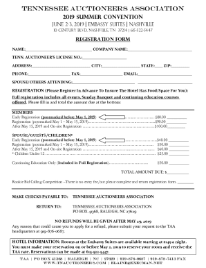 Fillable Online 2019 June Attendee Registration Form Fax Email Print ...