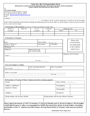 Fillable Online NominationForm.pdf - Form No SH-13-Nomination ...