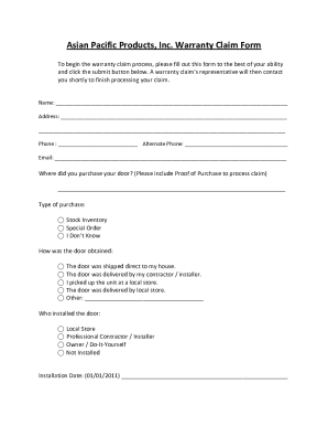 Fillable Online Quick Claim Form - Fill Out and Sign Printable PDF ...