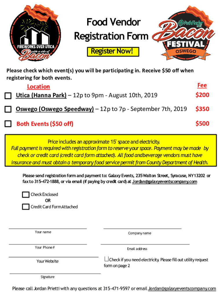 Fillable Online FREE 10+ Sample Vendor Event Forms in PDFMS Word Fax Email Print - pdfFiller