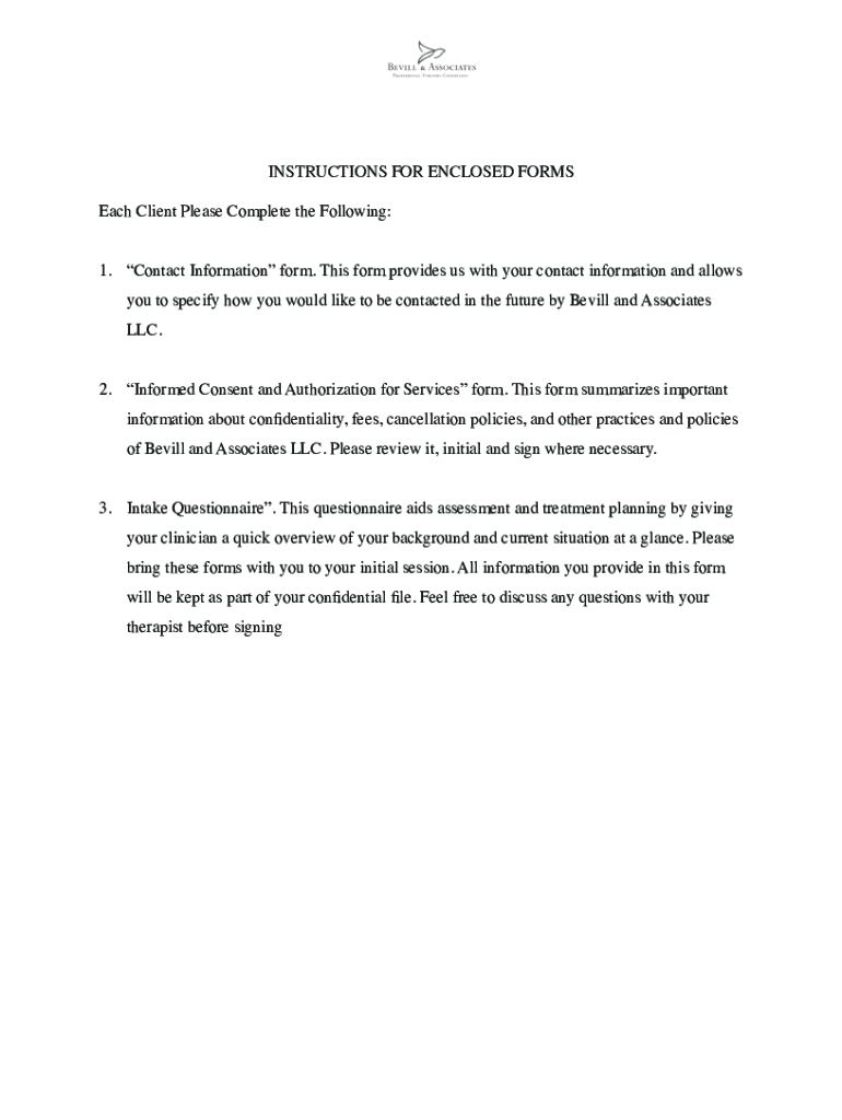 Fillable Online INSTRUCTIONS FOR ENCLOSED FORMS Fax Email Print - pdfFiller