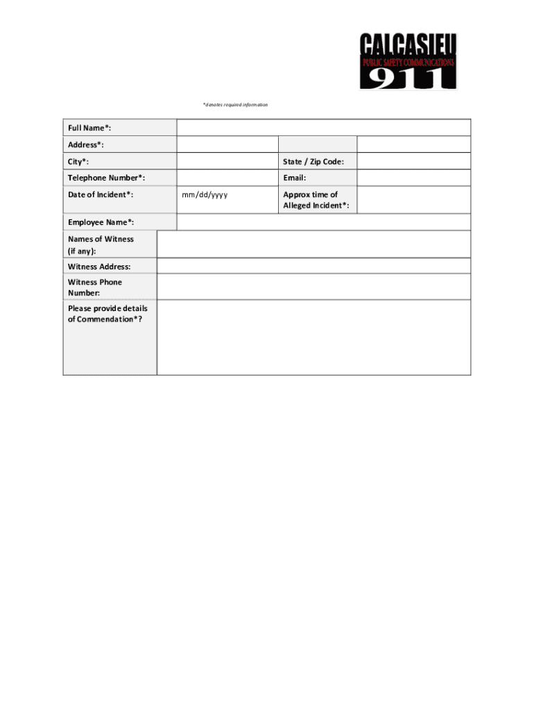 Fillable Online Commendation Form.docx Fax Email Print - pdfFiller