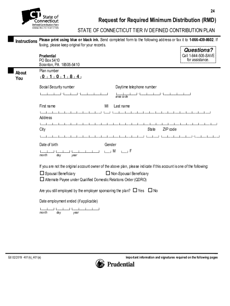 Fillable Online 24 Request for Required Minimum Distribution (RMD) Fax ...