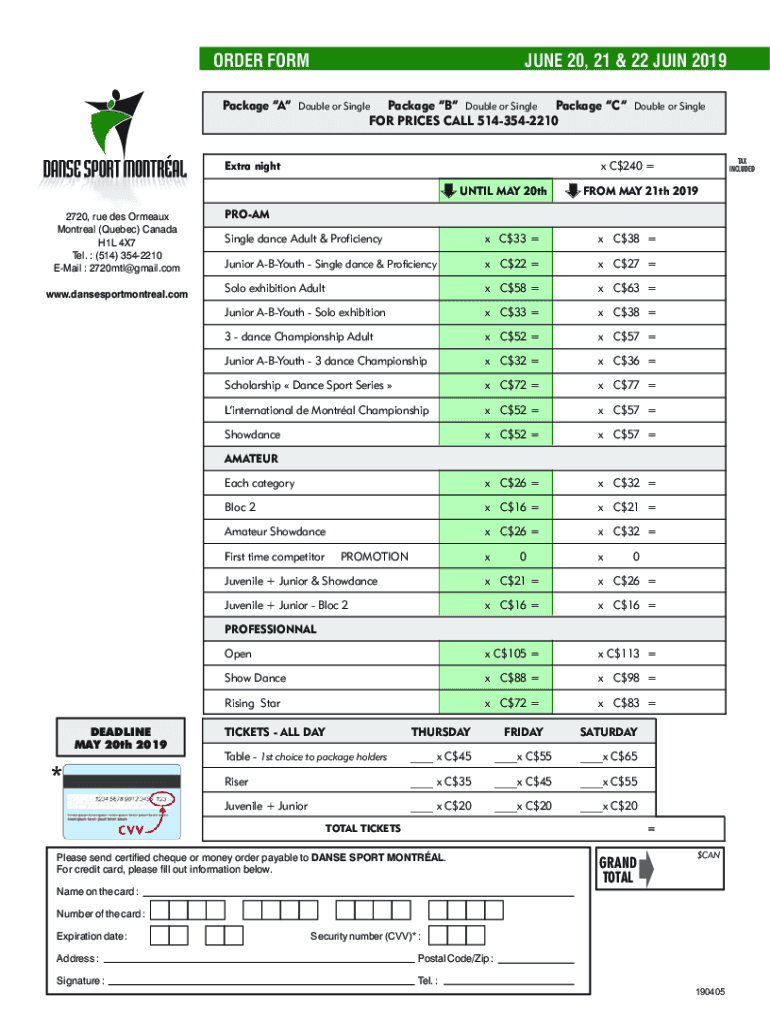 Fillable Online 12+ Package Order Forms - Free Sample, Example Format ...