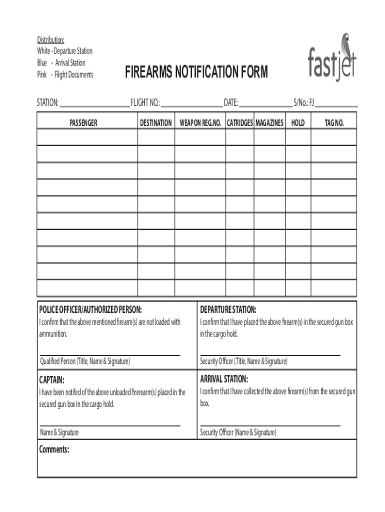 Fillable Online Firearms Notification Form Fax Email Print - pdfFiller
