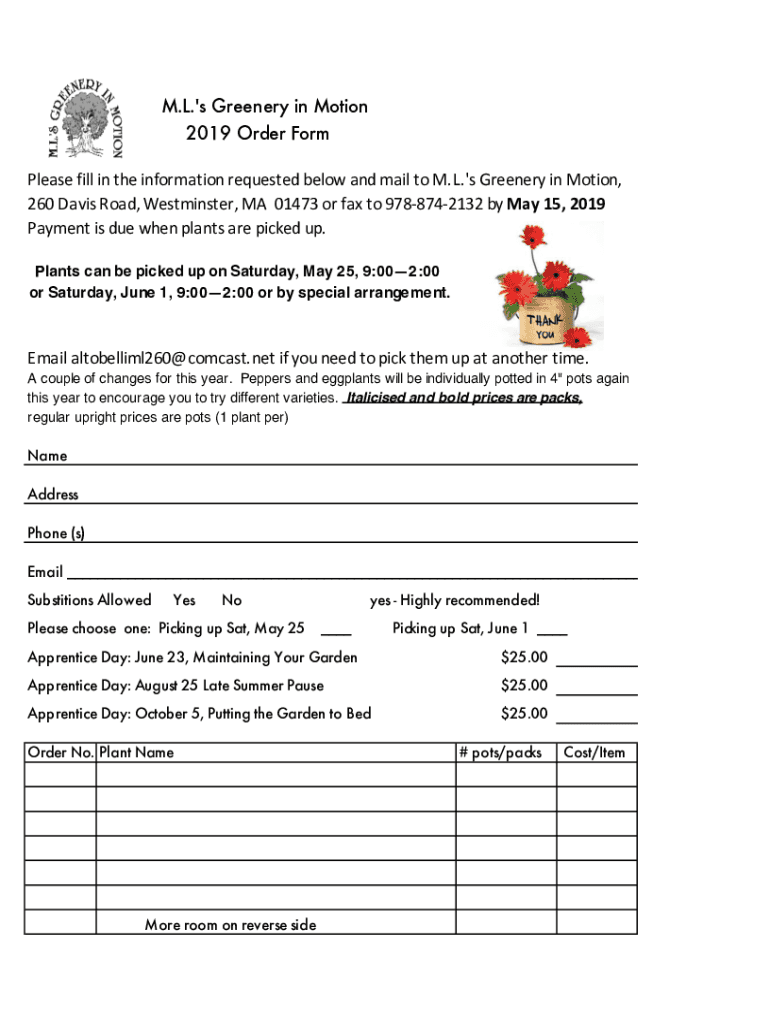 Fillable Online GIM Order form 2019 Fax Email Print - pdfFiller