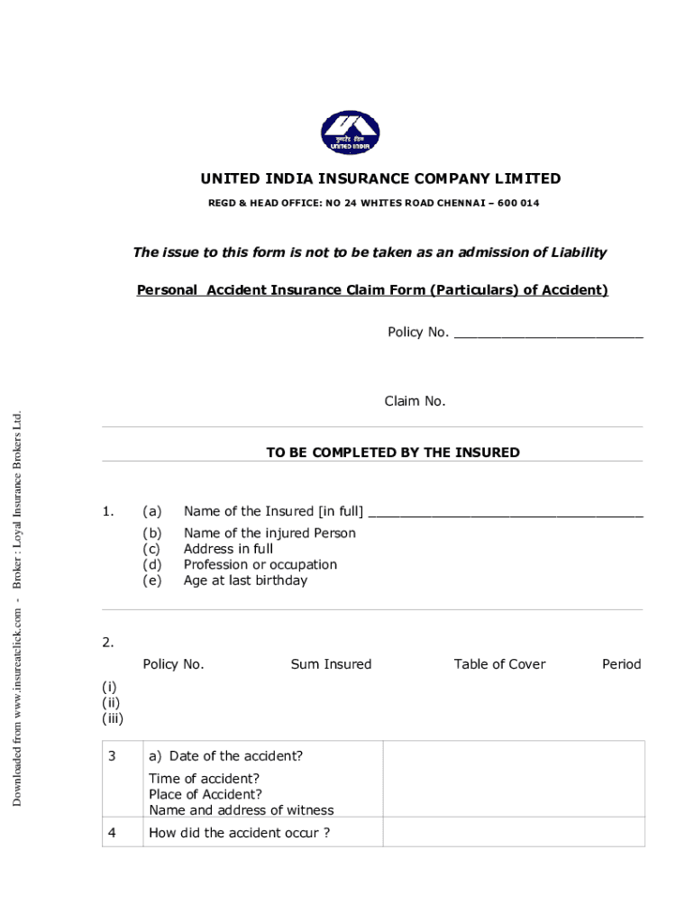 United India Insurance Discharge Voucher Pdf - Fill Online, Printable ...