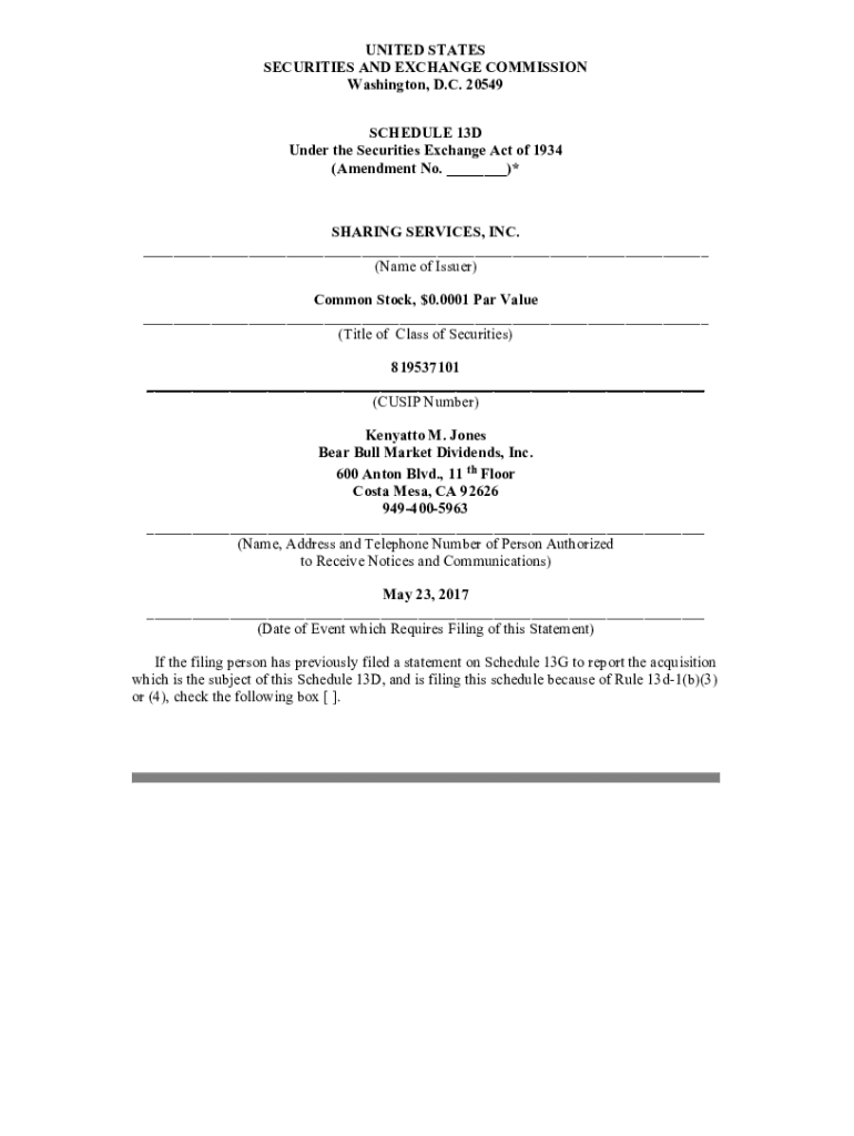 Fillable Online Schedule 13D - SEC Fax Email Print - pdfFiller