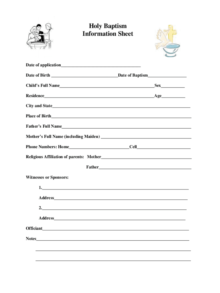 Fillable Online HOLY BAPTISM- Application Form for Adults - Wilfrid Fax ...