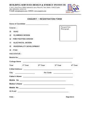 Fillable Online ENQUIRY/REGISTRATION FORM Fax Email Print - pdfFiller
