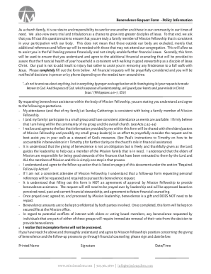 Fillable Online Benevolence Request Form v2 Fax Email Print - pdfFiller