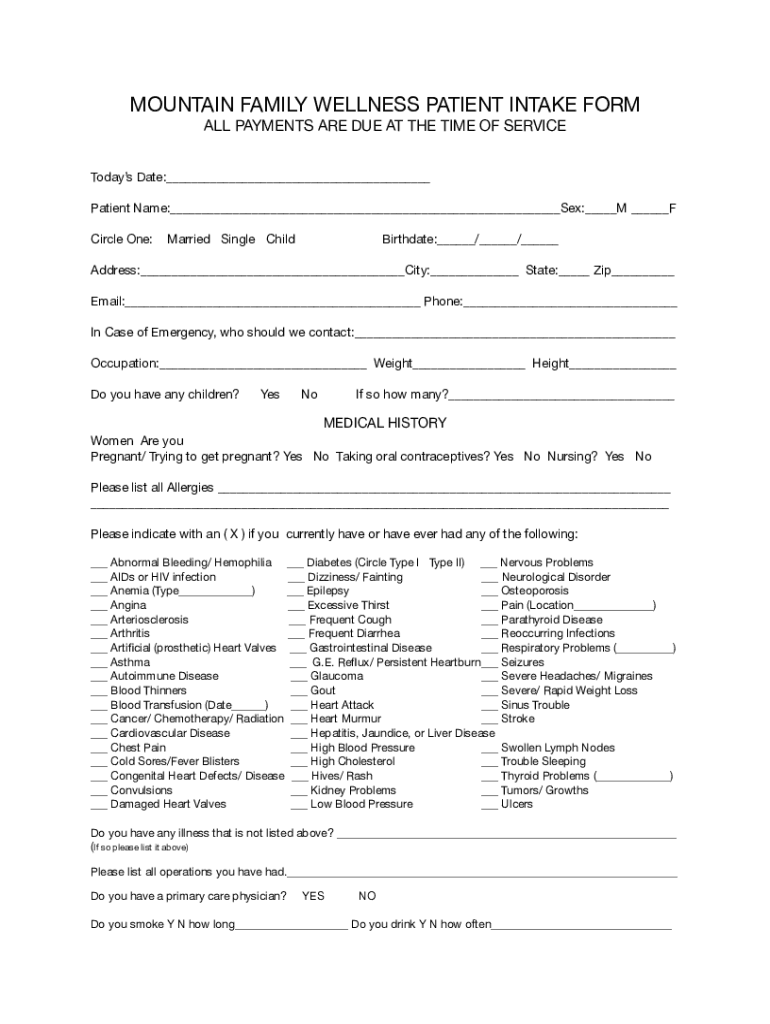 Fillable Online New patient form. Fax Email Print - pdfFiller