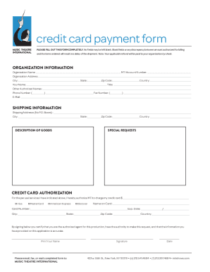 Fillable Online CREDIT CARD PAYMENT FORM - Federal Bureau of ...
