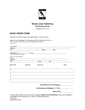 Fillable Online Mystic Crow Publishing order form Fax Email Print ...