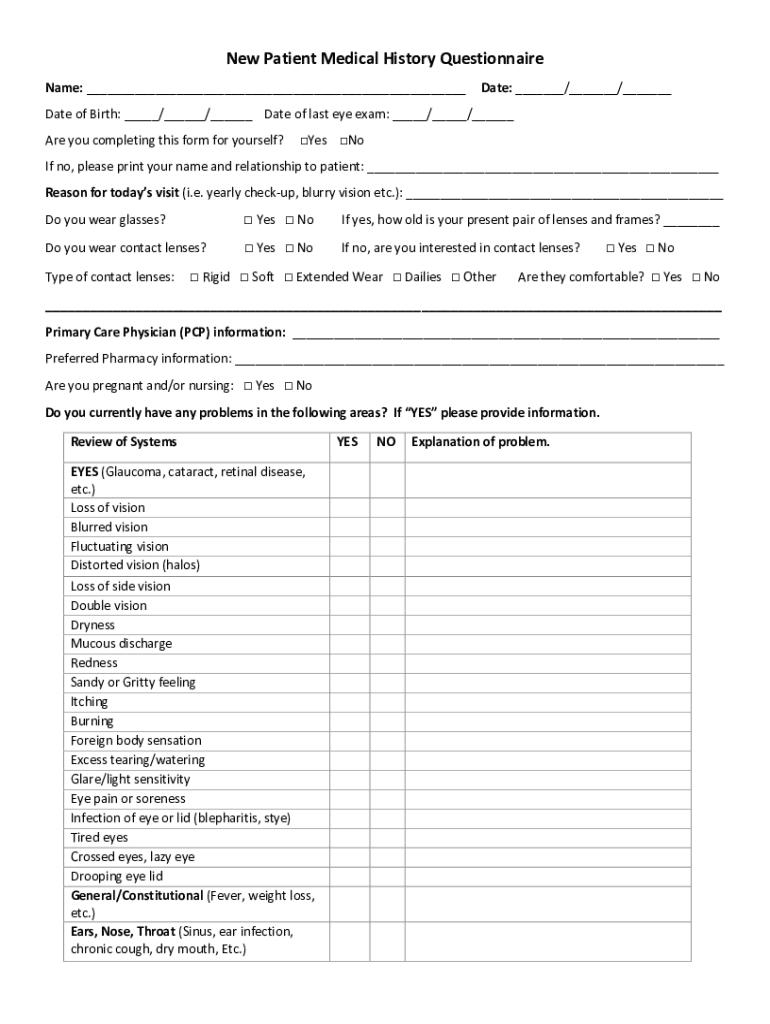 Fillable Online CONNECTIVE TISSUE DISORDER PATIENT QUESTIONNAIRE Fax Email Print - pdfFiller
