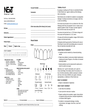Fillable Online Next-Dental-Lab-RX-Form-NEW Fax Email Print - pdfFiller