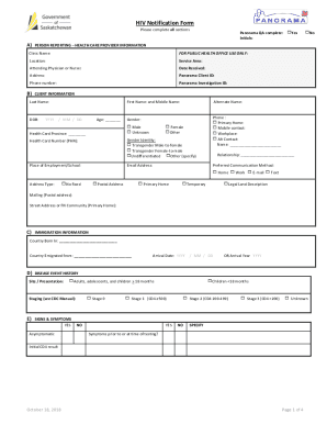 Fillable Online HIV Notification Form - NITHA Fax Email Print - pdfFiller