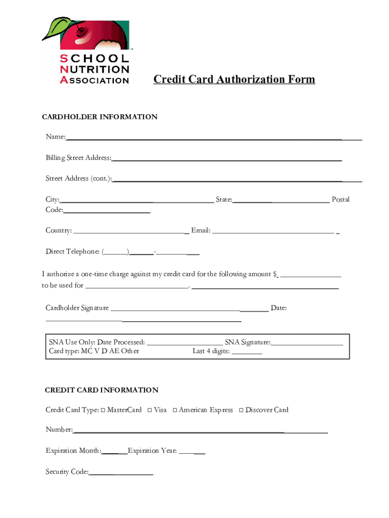 Fillable Online Credit Card Authorization Form - UNIC USA Fax Email ...