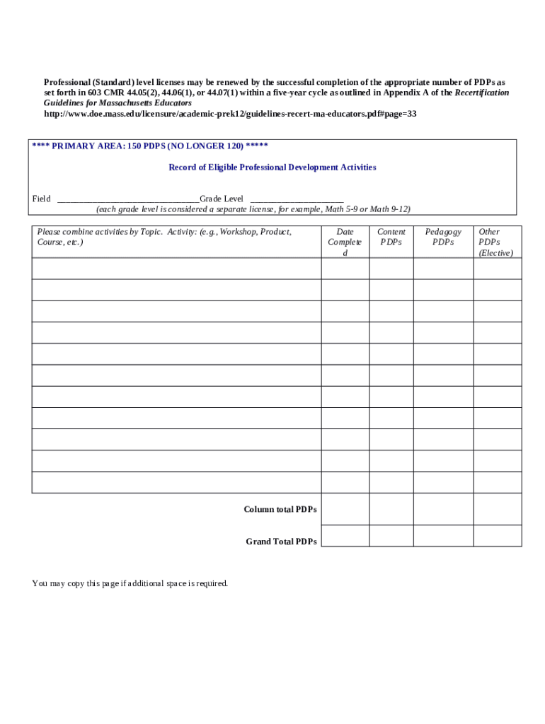 Template Activity Record Sheet - doe.mass.edu Doc Template | pdfFiller